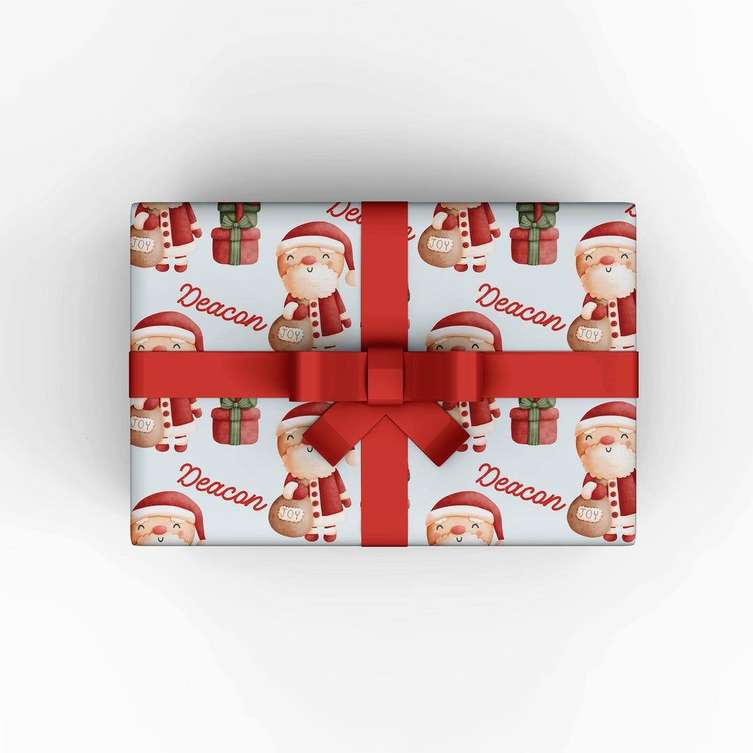 Personalized Santa Gift Wrap | Custom Holiday Gift Paper | Christmas ...