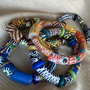 Unisex African Krobo Beads Bangles/ Bracelet, African Bead Bracelet ...