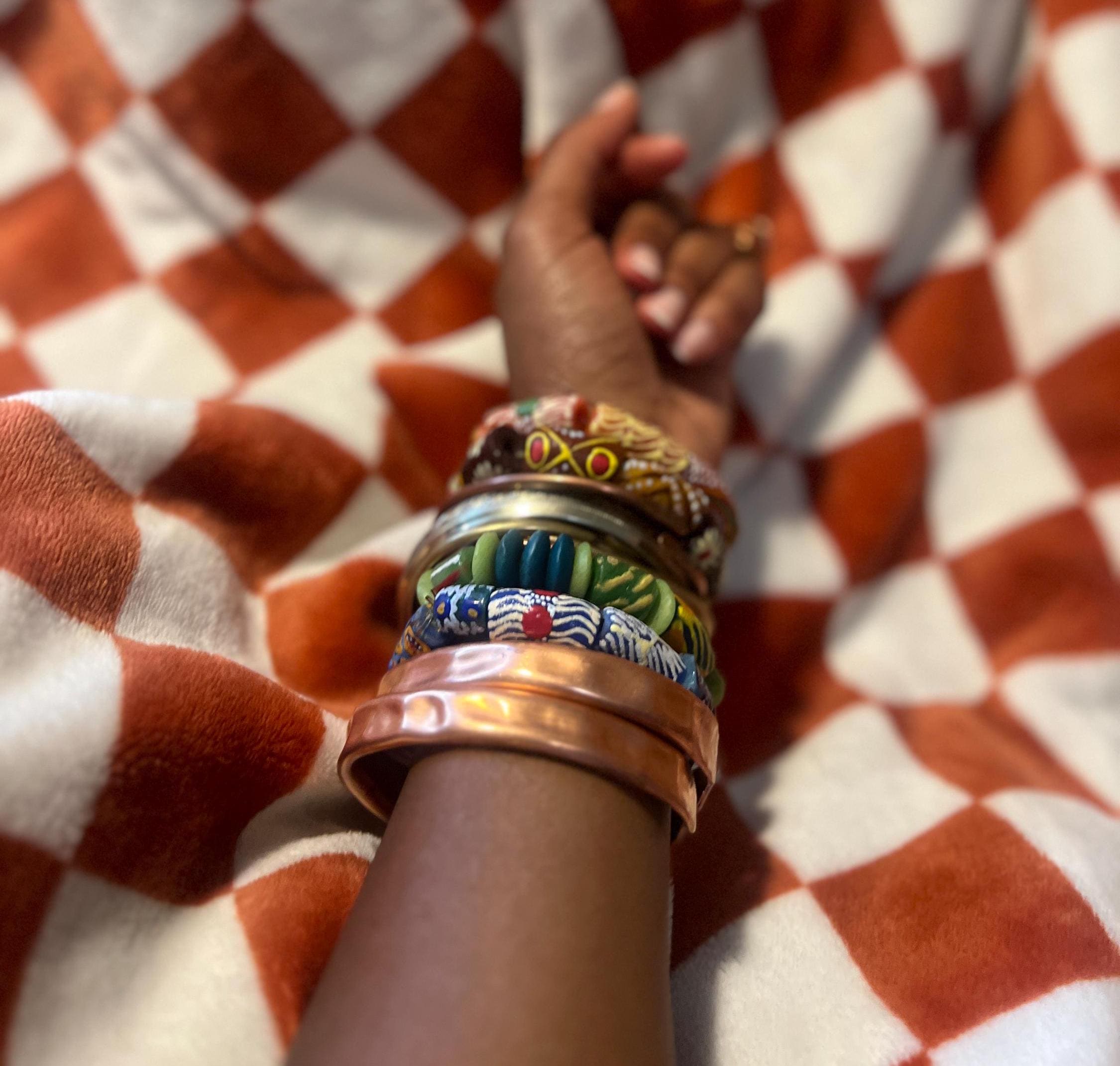 Unisex African Krobo Beads Bangles/ Bracelet, African Bead Bracelet ...