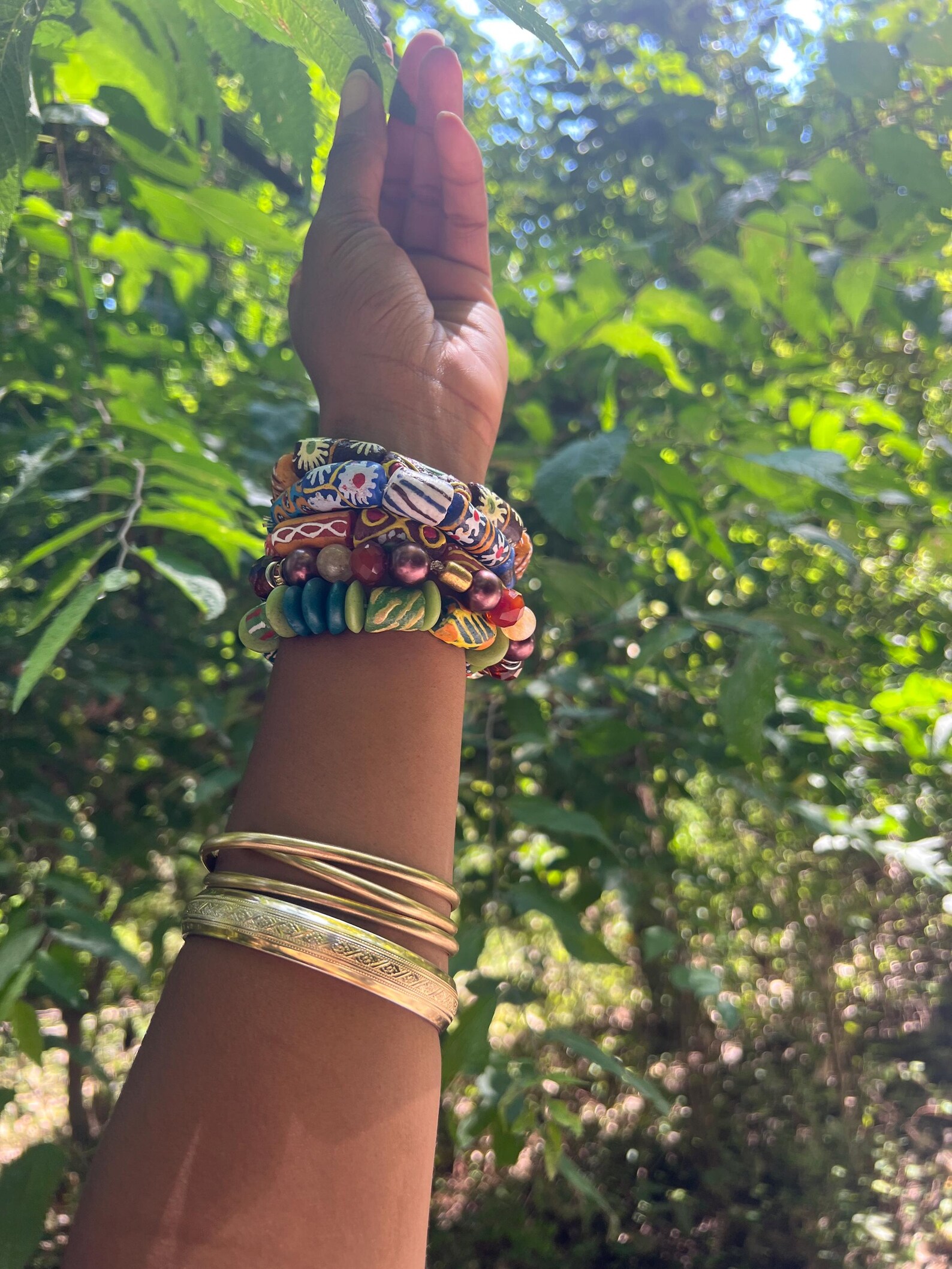 Unisex African Krobo Beads Bangles/ Bracelet, African Bead Bracelet ...