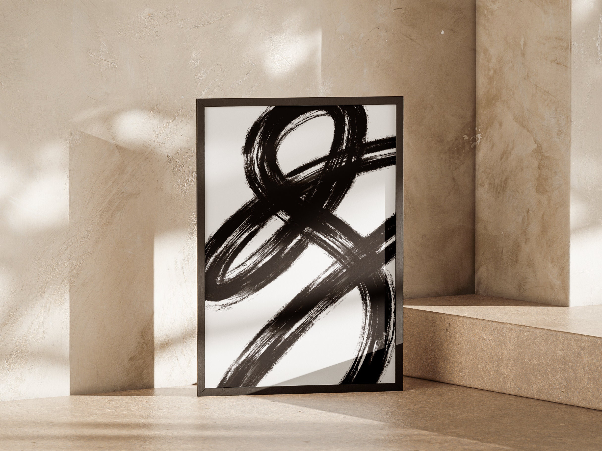 Abstract Black and White Wall Art Poster Minimalist Neutral - Etsy