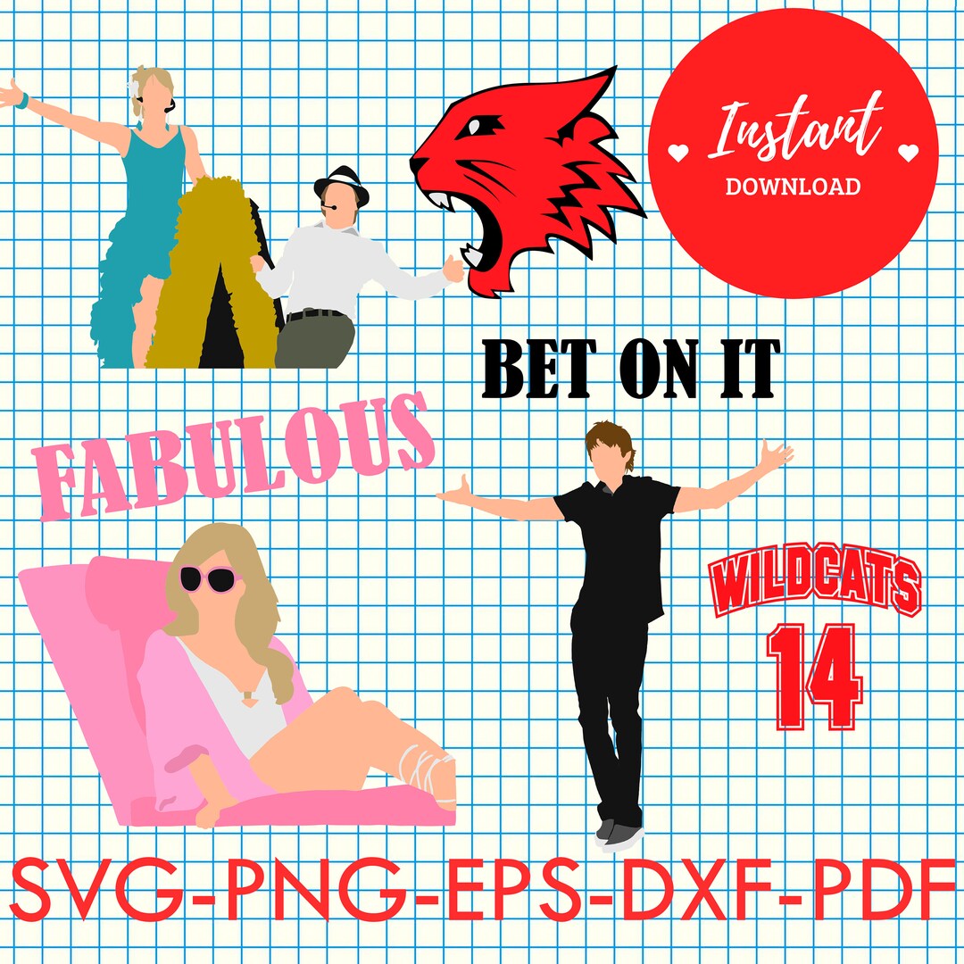 Bundle HSM Svg Png Troy Bolton Bet on It Cricut Fabulous - Etsy