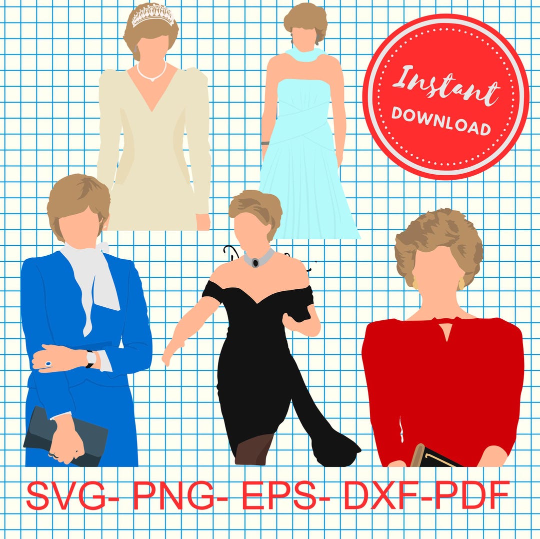 Bundle Princess Diana Svg Png Lady Diana Cricut Cutting Files - Etsy