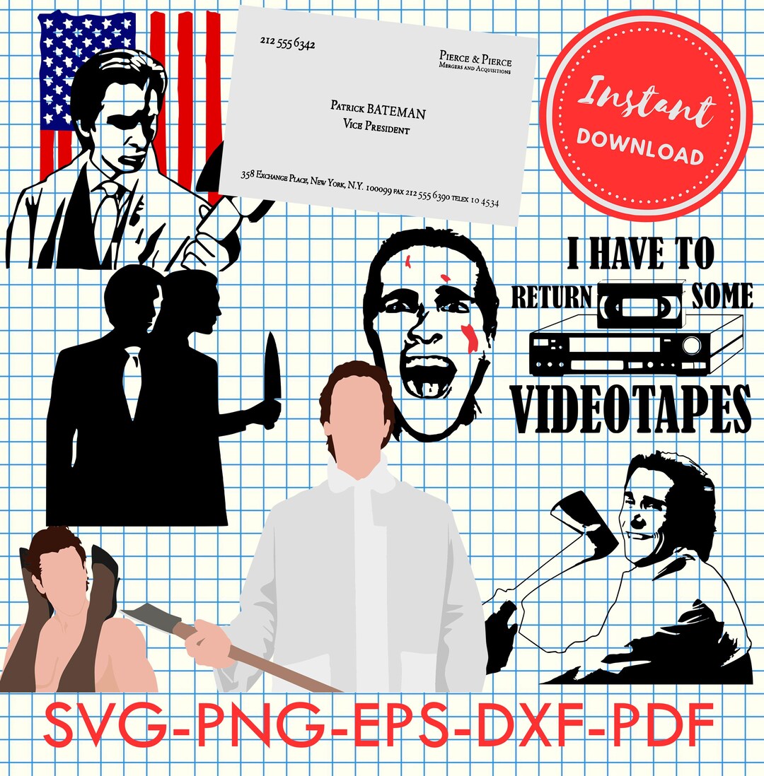 Bundle Patrick Bateman Svg Png Return Some Videotapes Cricut - Etsy