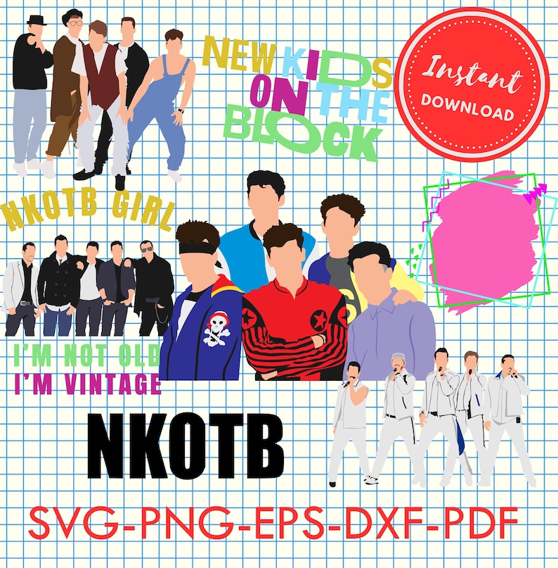 Bundle NKOTB Svg Png Vintage Girls Cricut Cutting - Etsy
