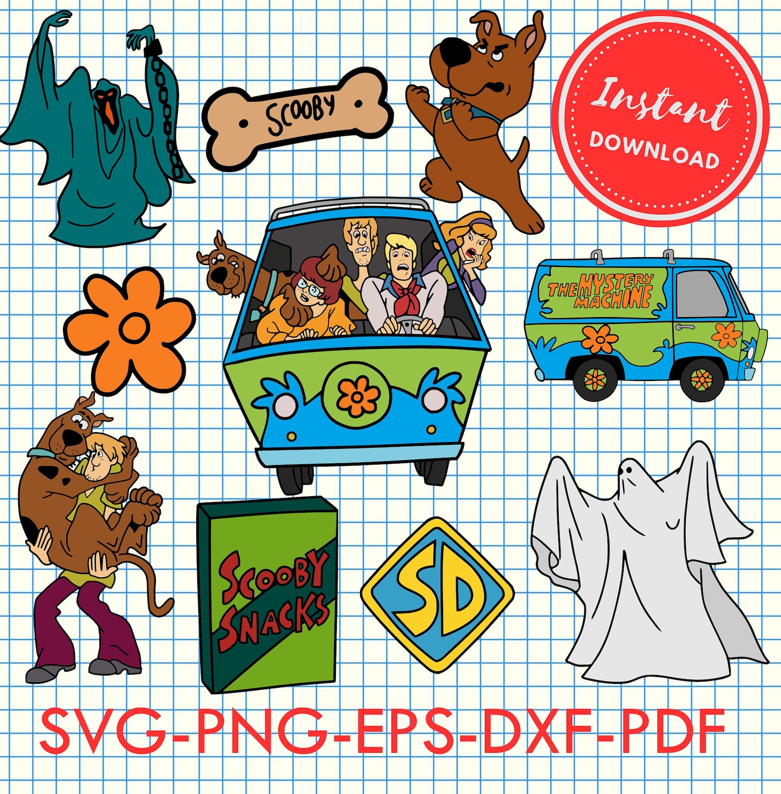 Bundle Mystery Machine Svg Png Scrappy Cricut Cutting - Etsy