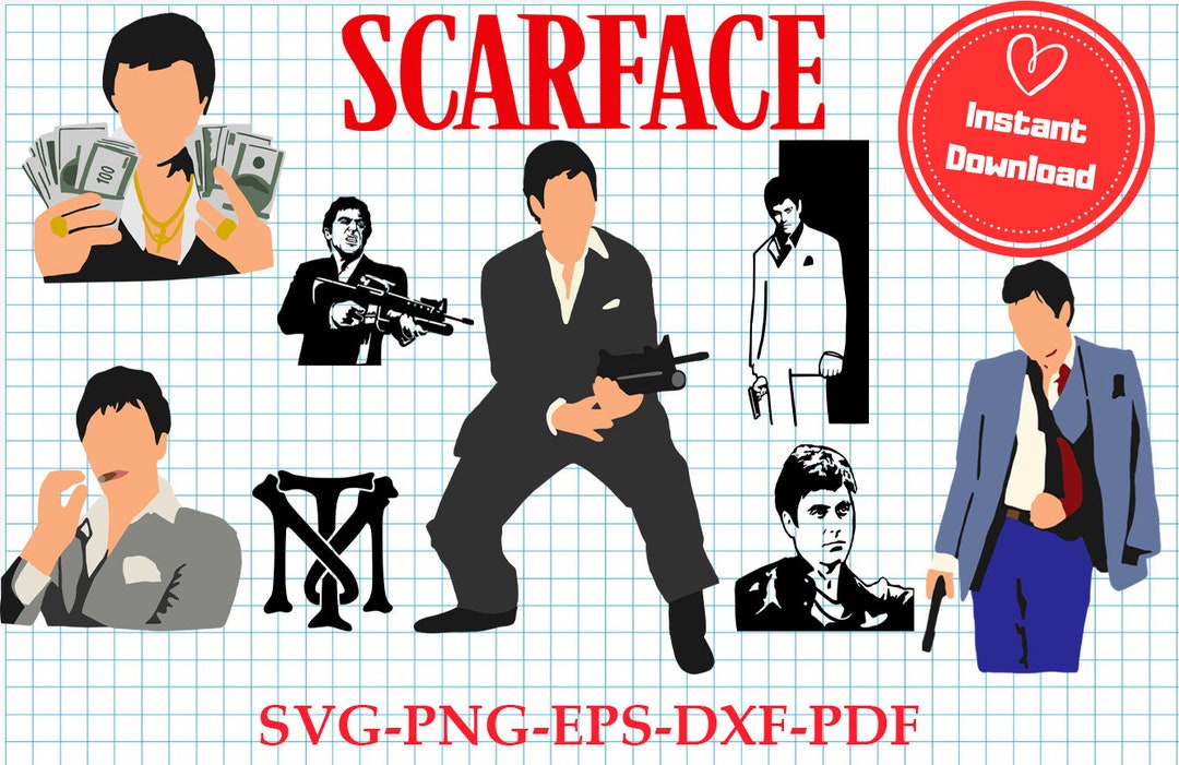 Bundle SVG Color Scarface Tony Montana Miami 80s Movies 90s Al Pacino ...