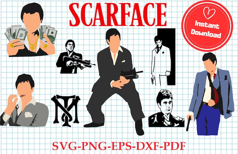 Bundle Scarface svg png Tony Montana cricut - Etsy México