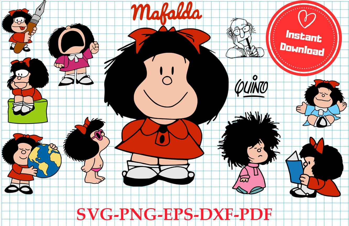 Bundle Mafalda SVG png silhouette cutting files - Etsy España