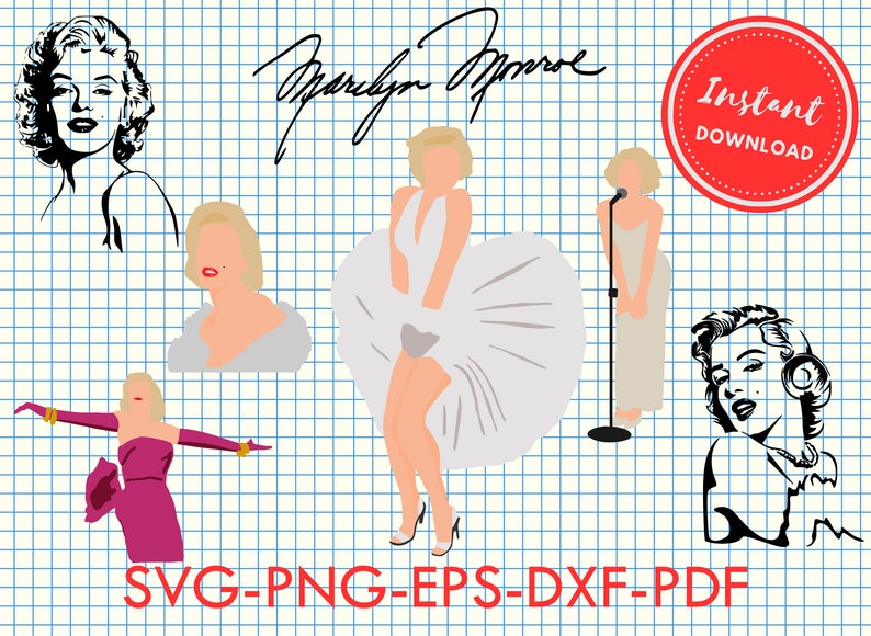 Bundle Marylin Monroe Svg Png Cricut Cut Files - Etsy