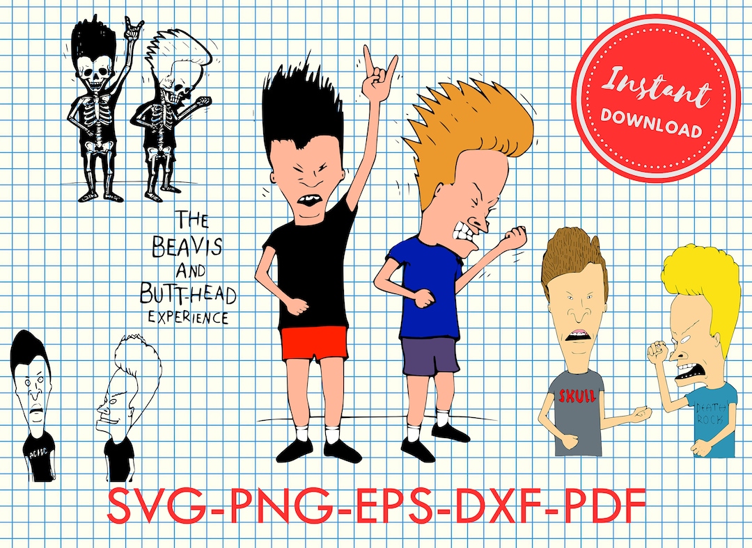 Bundle Beavis and Butthead Svg Png Silhouette Cutting Files - Etsy