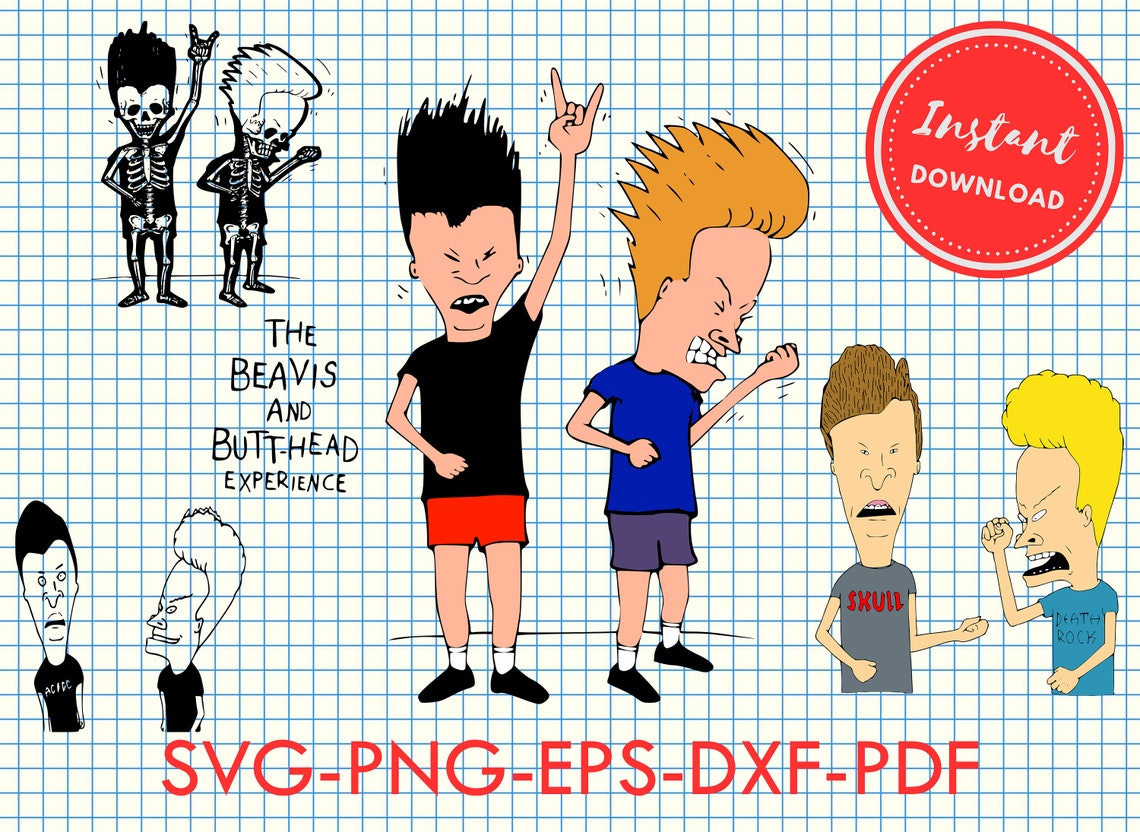 Bundle Beavis and Butthead Svg Png Silhouette Cutting Files - Etsy