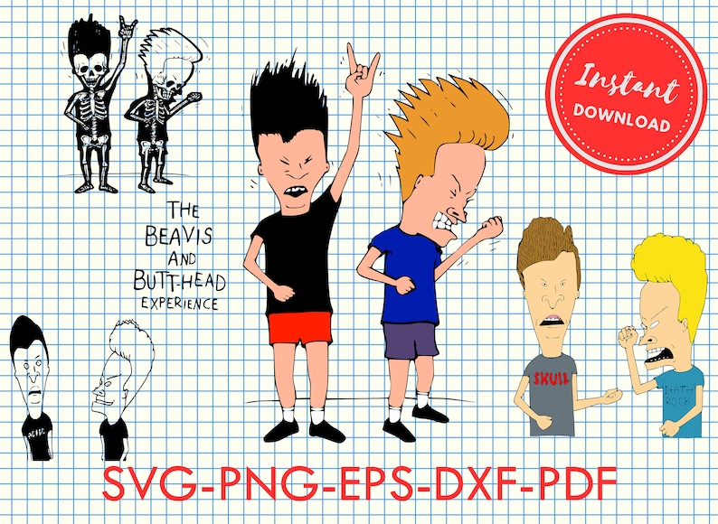 Bundle Beavis and Butthead Svg Png Silhouette Cutting Files - Etsy