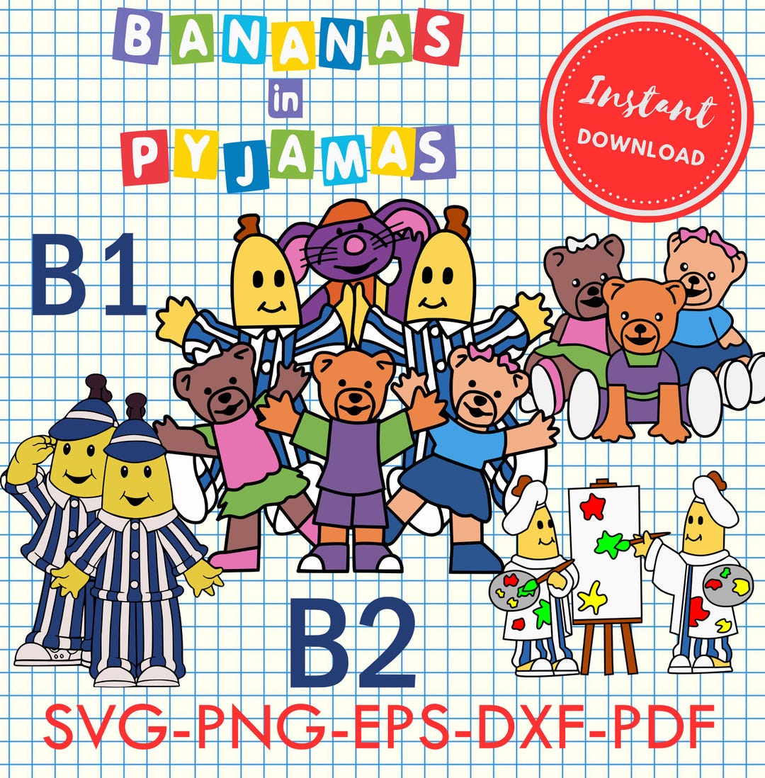 Bundle Bananas in Pajamas Svg Png B1 B2 Cricut - Etsy Australia
