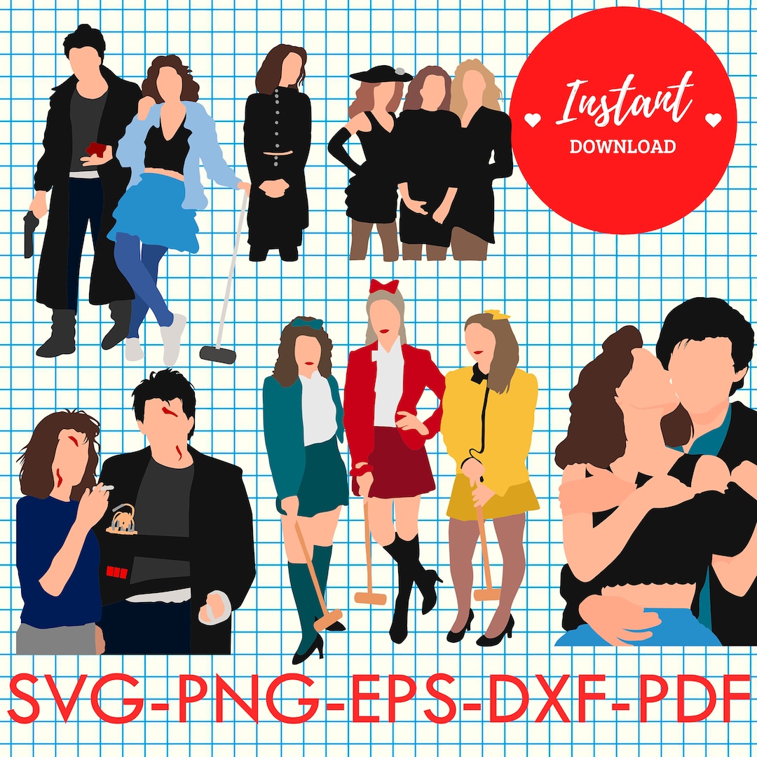 Bundle Heathers Movie Svg Png Veronica and Sawyer Jason Dean - Etsy