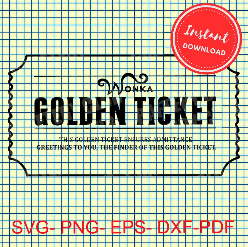 Golden Ticket Svg Png Charlie Movie Cricut Silhouette - Etsy