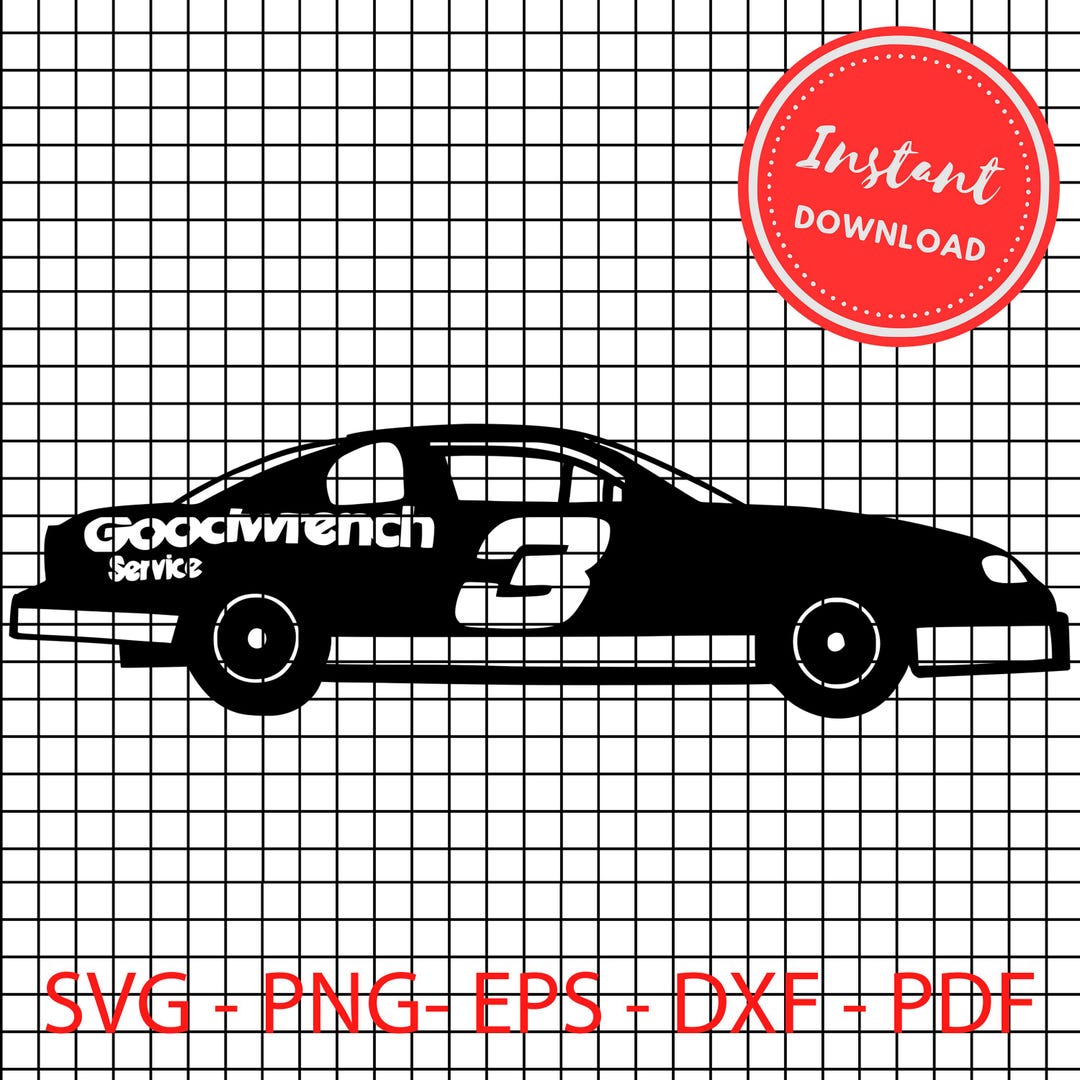 Dale Earnhardt Car #3 Svg Png Cricut Car Racing Oval Clipart - Etsy