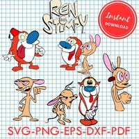 REN Stimpy Svg File, Cricut, Silhouette Vinyl Layered - Etsy