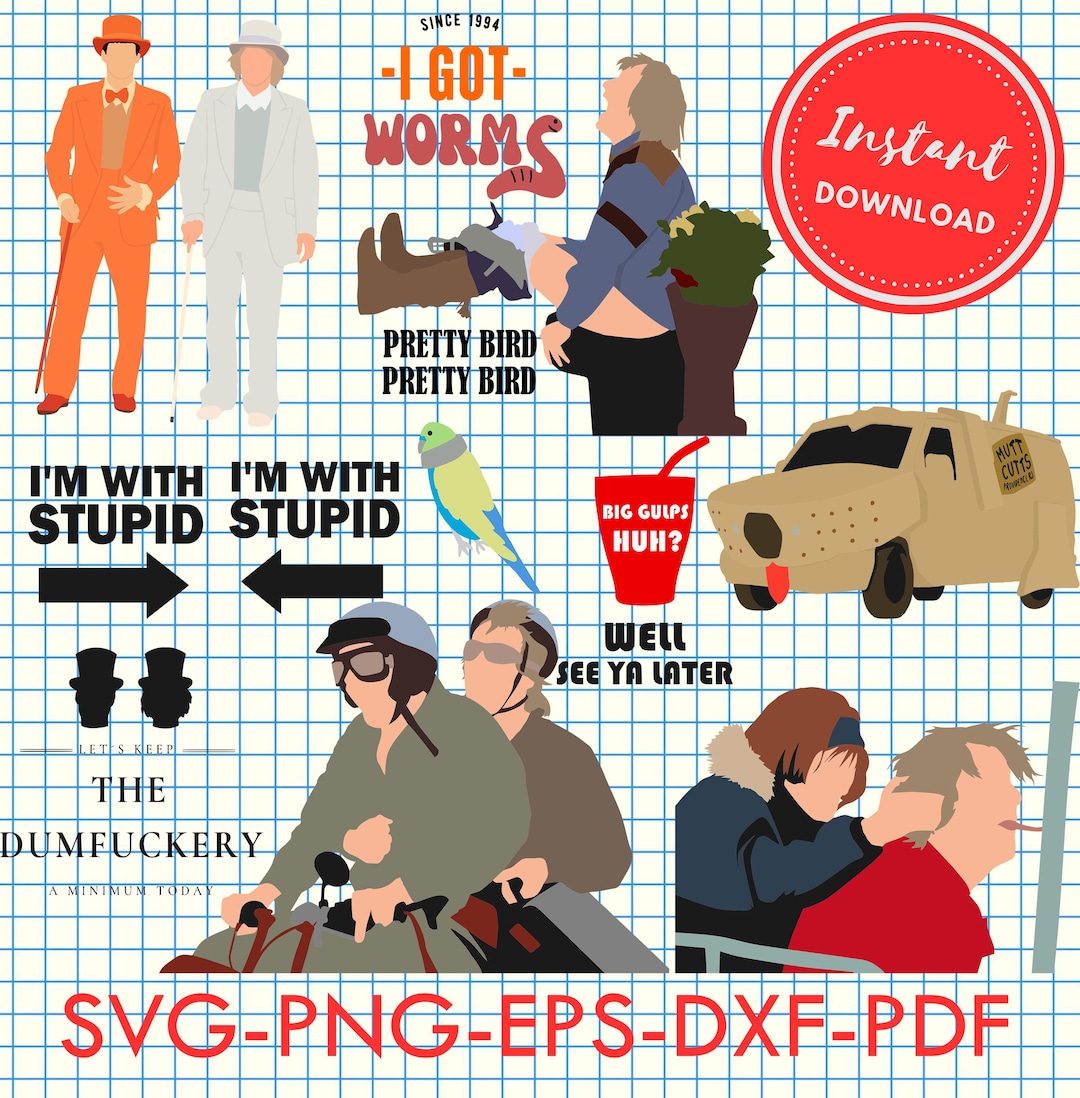 Bundle Dumb and Dumber Svg Png I Got Worms Cricut Cutting - Etsy