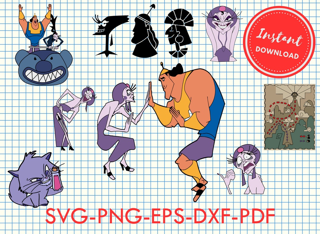 Bundle Yzma and Kronk Svg Png Silhouette Cutting Files - Etsy