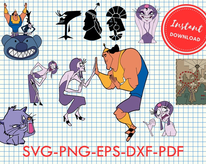 Bundle Yzma and Kronk Svg Png Silhouette Cutting Files - Etsy