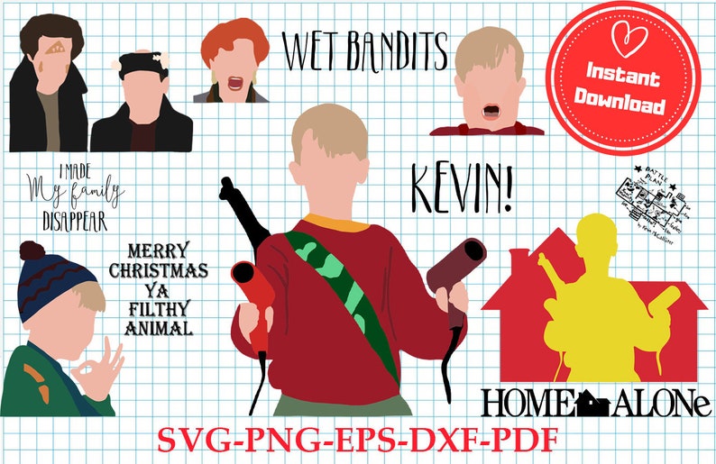 The Best Bundle HOME ALONE Christmas Classic Movie SVG Png Common Movie ...