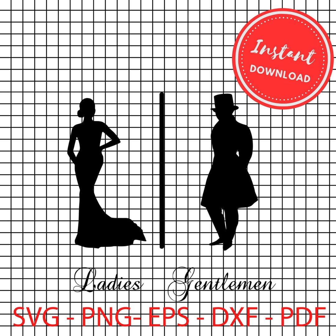 Toilet Sign Ladies Gentlemen Svg Png Cricut Clipart - Etsy