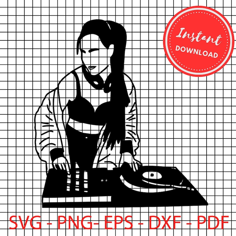 Female DJ Svg Png Woman DJ Cricut Clipart - Etsy