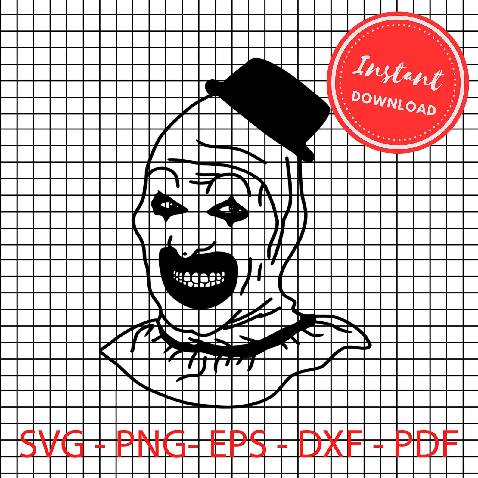 Terrifier Clown Svg Png Art the Clown Cricut Cutting - Etsy