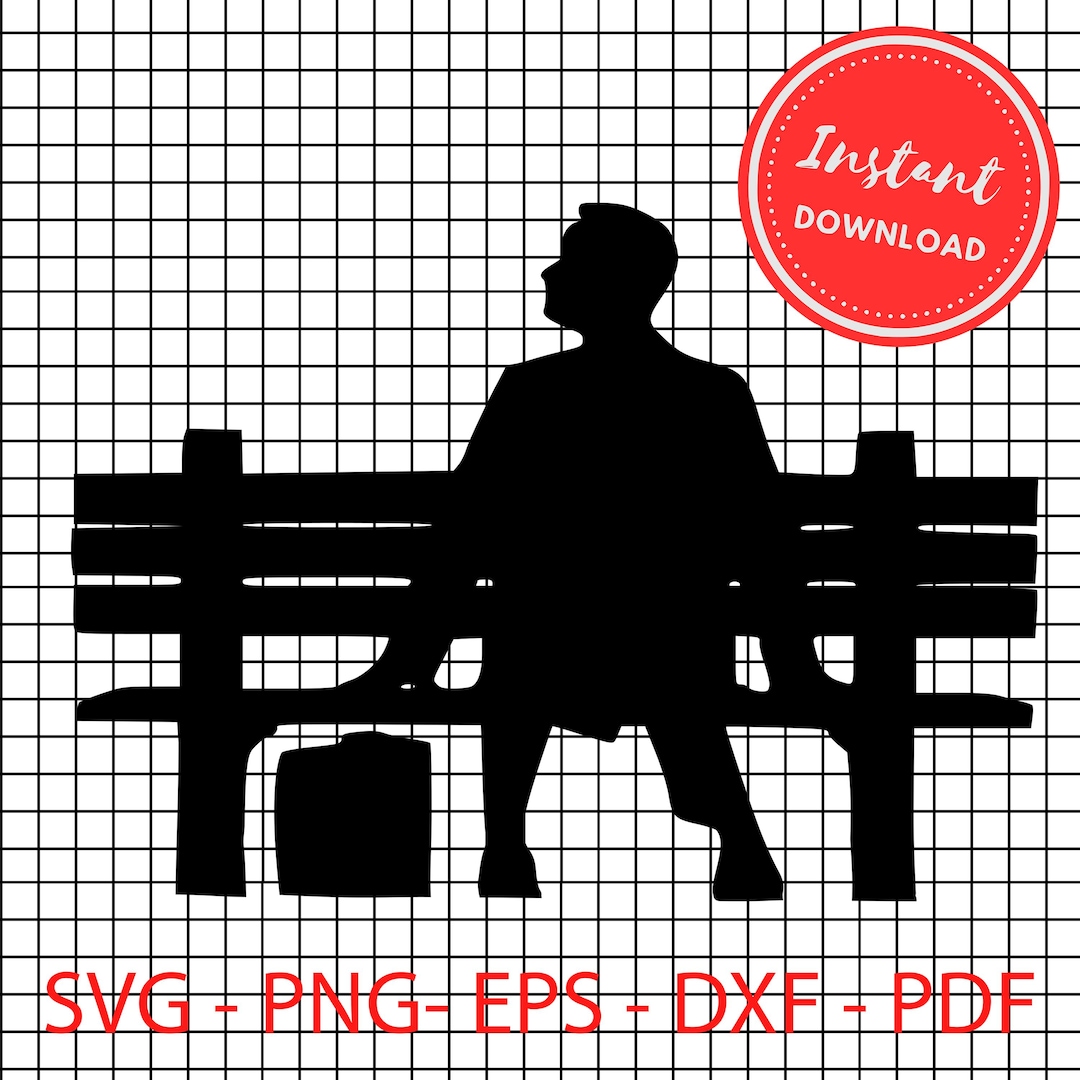 Forrest Gump Silhouette Svg Png Gump Cross Cricut Cutting - Etsy