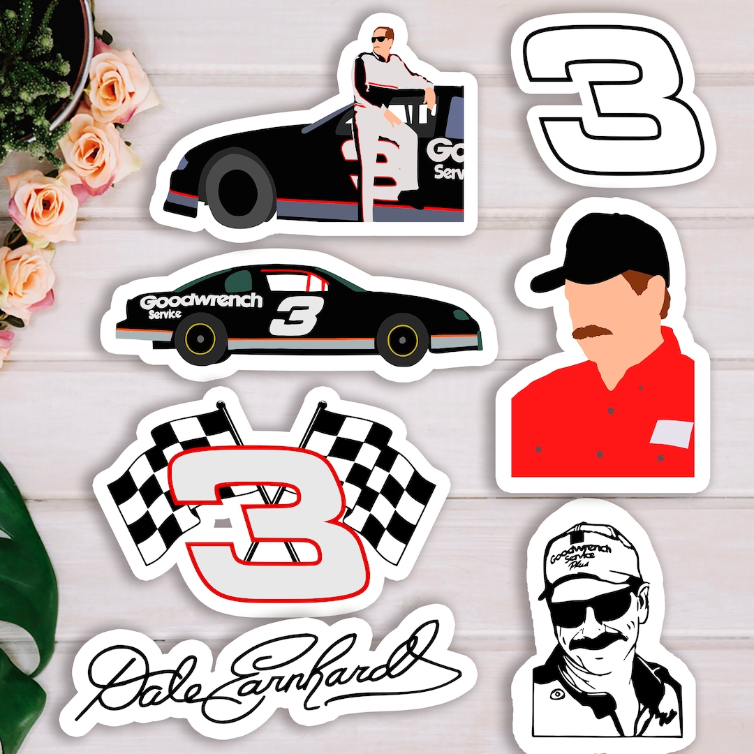 Set Vinyl Stickers Dale Earnhardt 3 Racing Car - Etsy