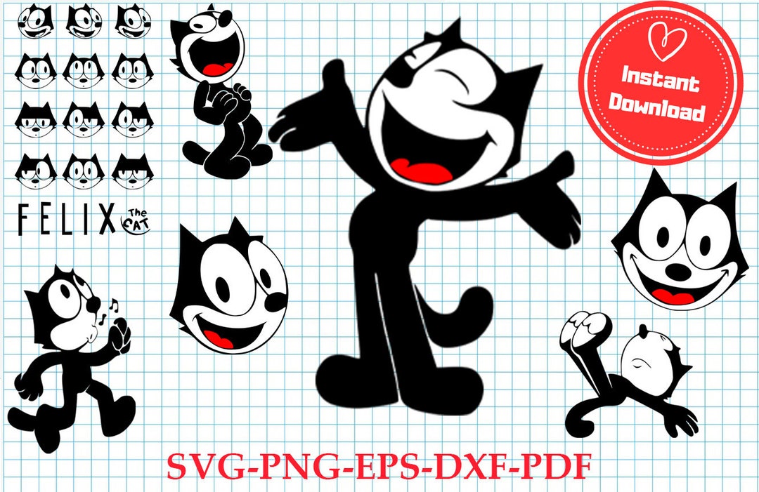 Bundle the Felix Cat Svg Png Cricut Cut Files - Etsy