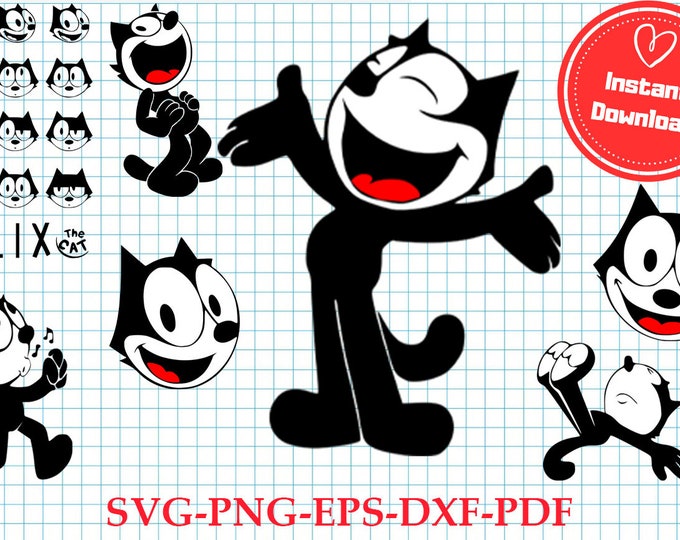 Bundle the Felix Cat Svg Png Cricut Cut Files - Etsy