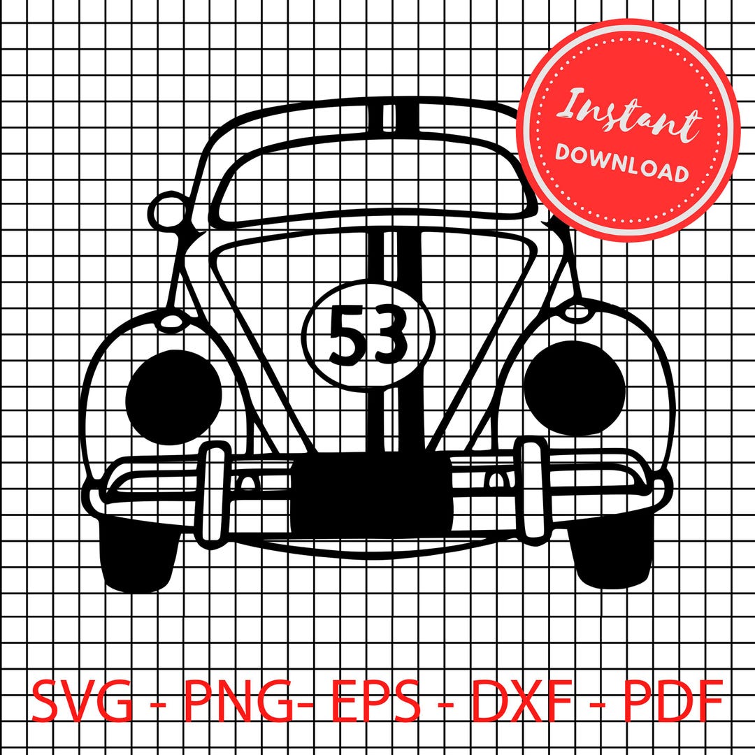 Herbie 53 Car Svg Png Classic Racing Cricut - Etsy