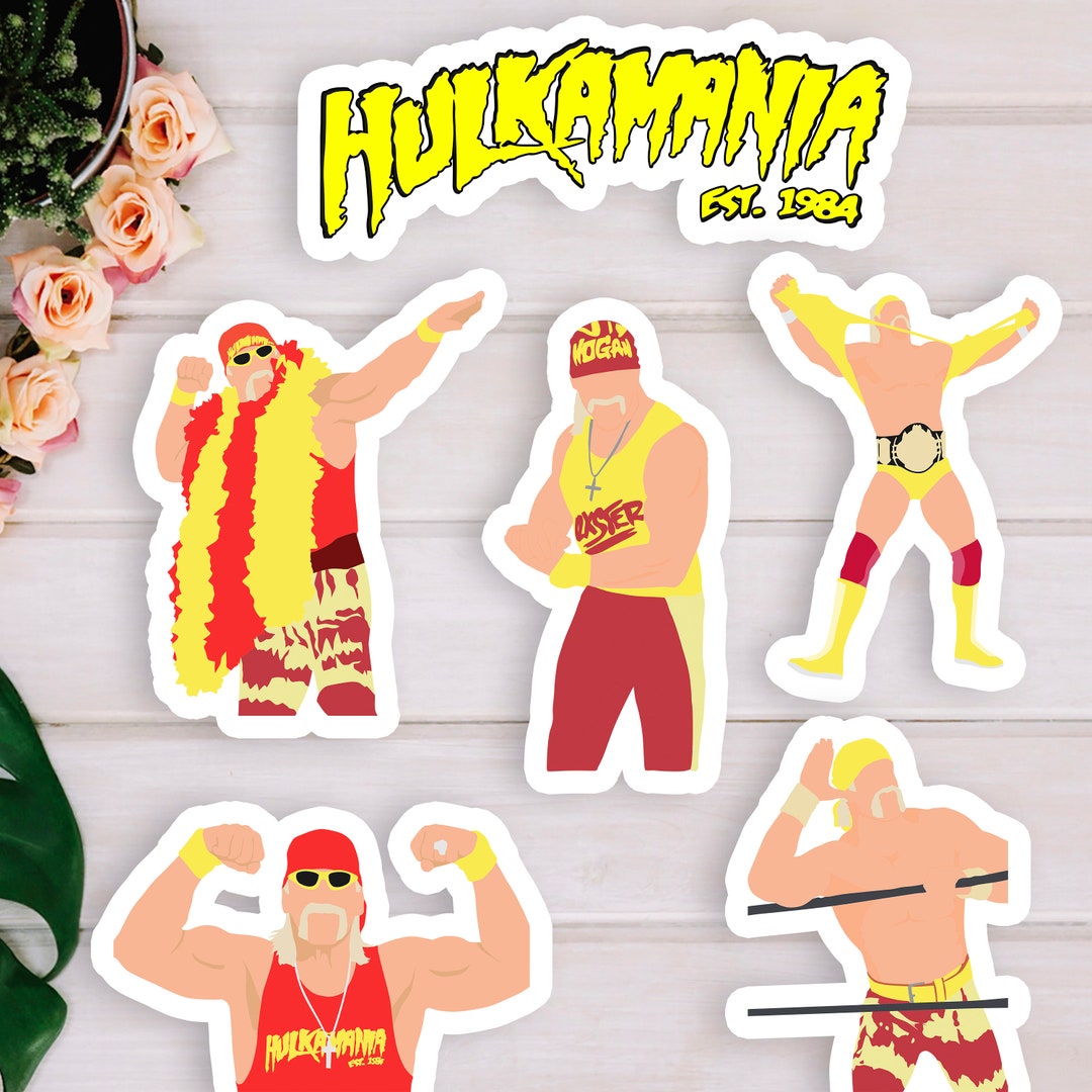 Set Vinyl Stickers Hulk Hogan Stickers Hulkmania - Etsy
