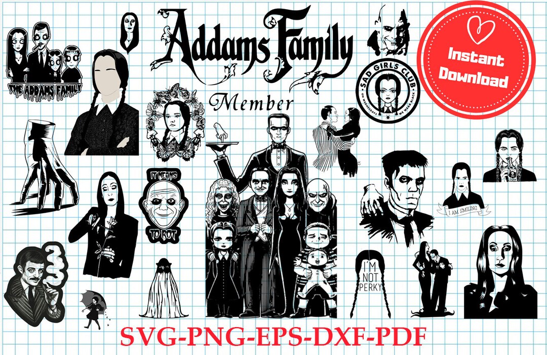 Bundle Addams Family Svg Png Wednesday Morticia Cricut Cut Files - Etsy