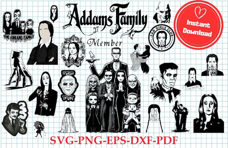 Bundle Addams Family Svg Png Wednesday Morticia Cricut Cut Files - Etsy