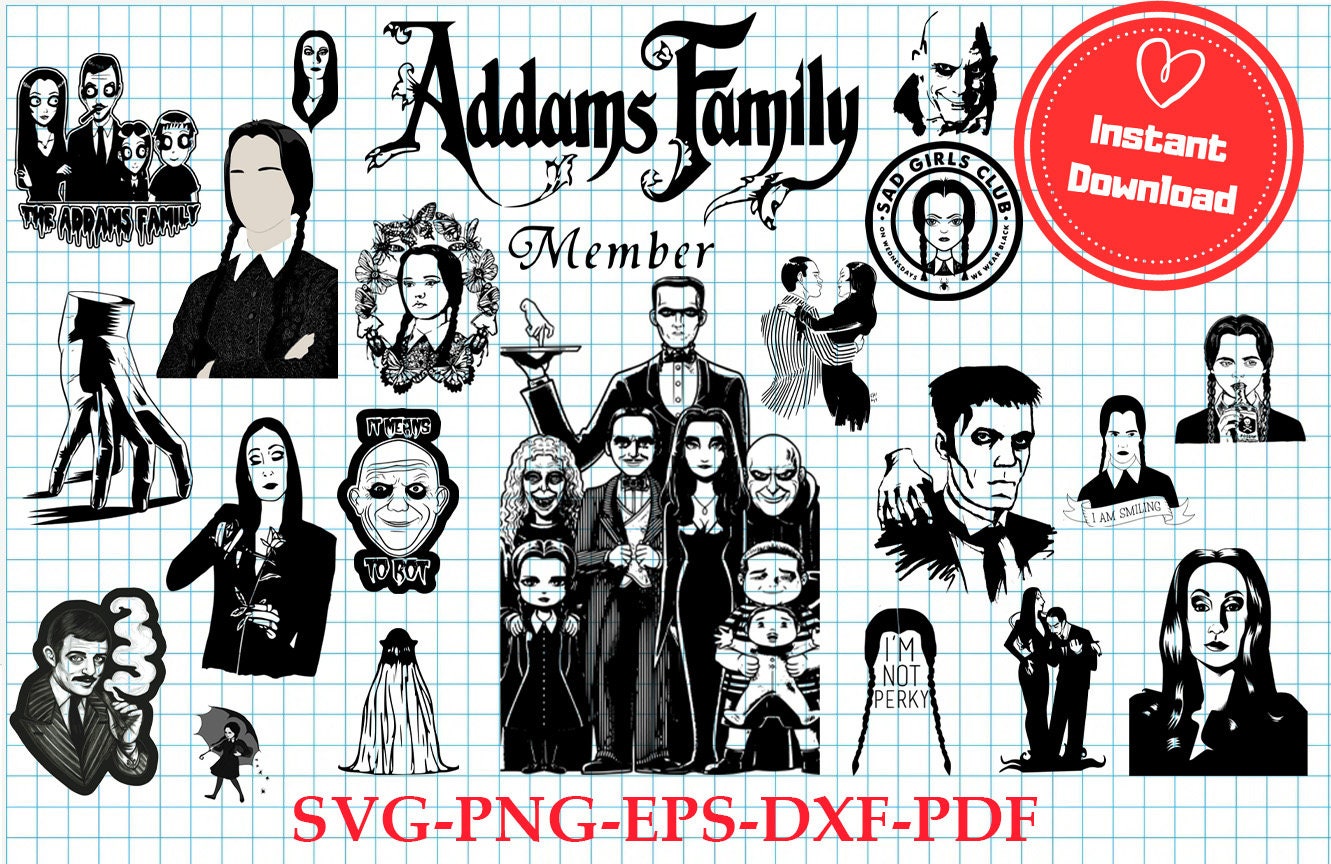 Bundle Addams Family Svg Png Wednesday Morticia Cricut Cut Files - Etsy
