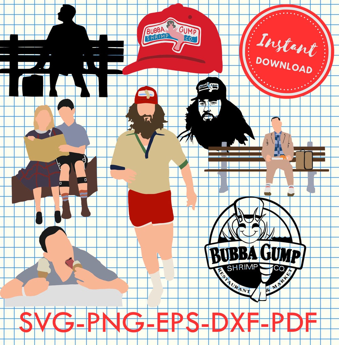 Bundle Forrest Gump Svg Png Gump Cross Cricut Cutting - Etsy