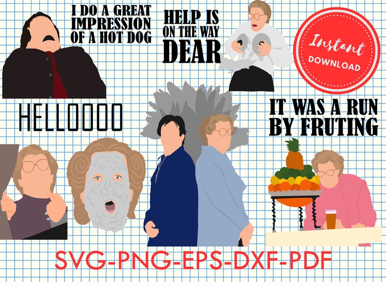 Bundle Mrs. Doubtfire Movie Svg Png Help is on the Way Dear Clipart - Etsy