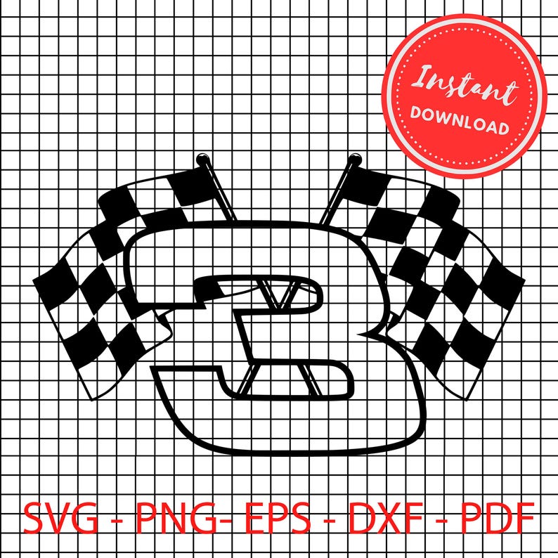 Dale Earnhardt Number 3 Svg Png Cricut #3 Flags Racing Oval Clipart - Etsy