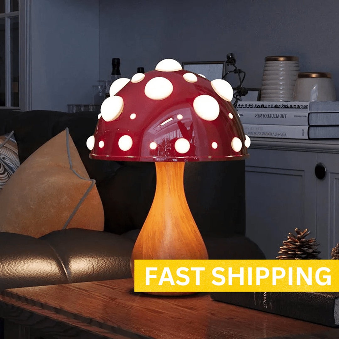 Modern Mushroom Table Lamp Mushroom Lamp Vintage, Mushroom Lamp Light ...