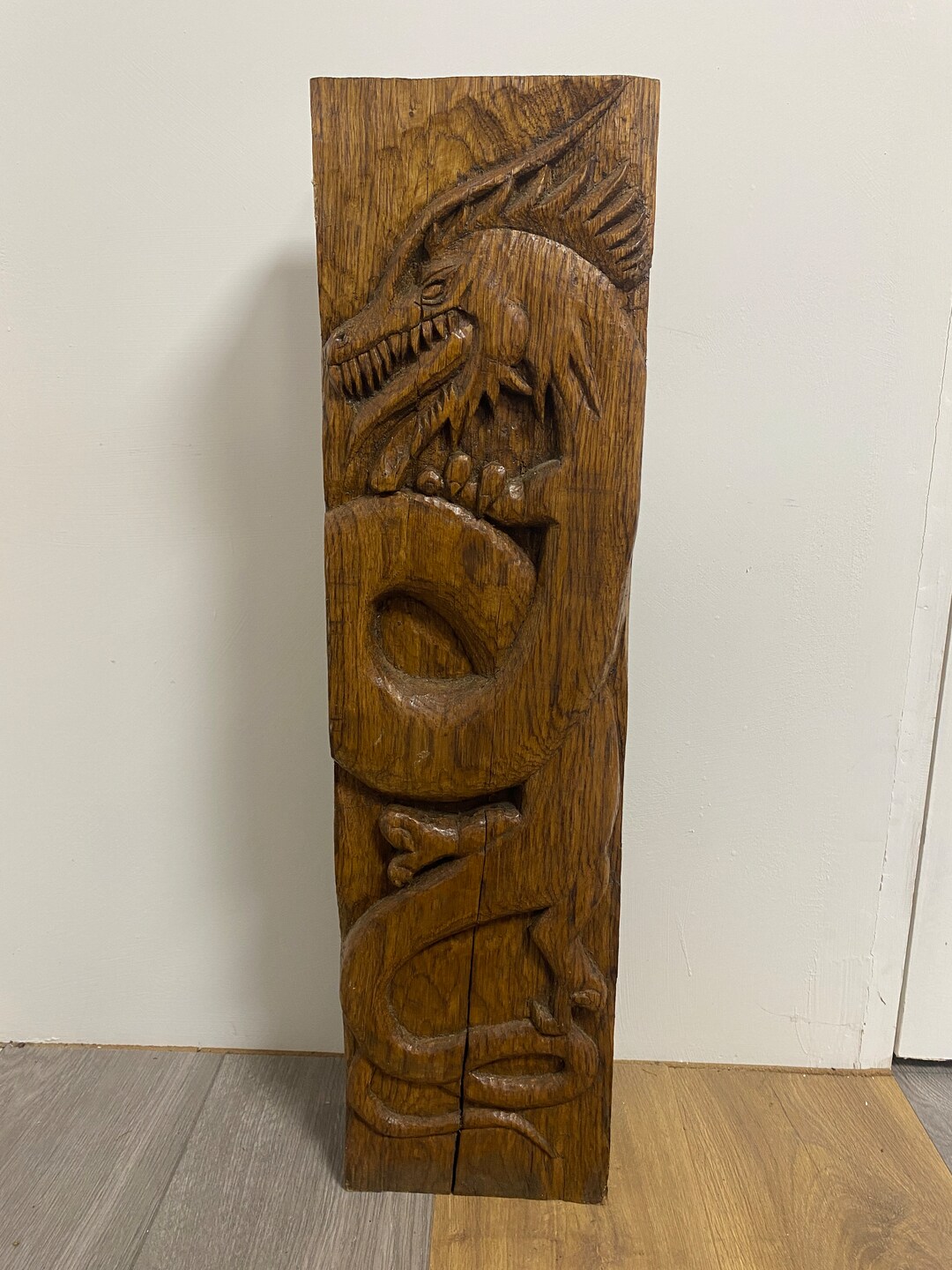 Hand-carved Dragon Made From Oak Wood - Etsy