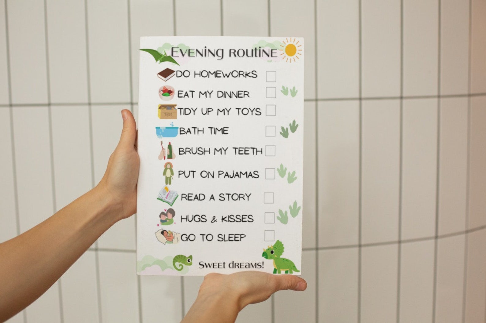 Printable Kids Evening Dinosaur Routine Schedule Chart / Kids - Etsy