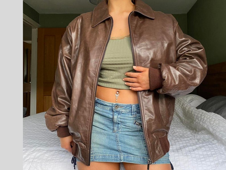 Handmade Brown Leather Jacket for Women, Distressed Brown Oversized Jacket, Women Winter Fashion ...