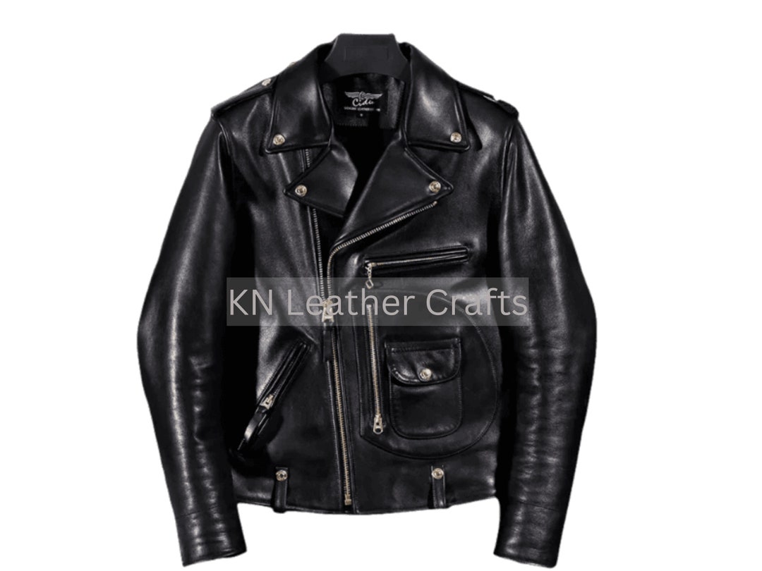 Real Leather Designer Motorcycle Jacket With Gold Zipper100 % - Etsy