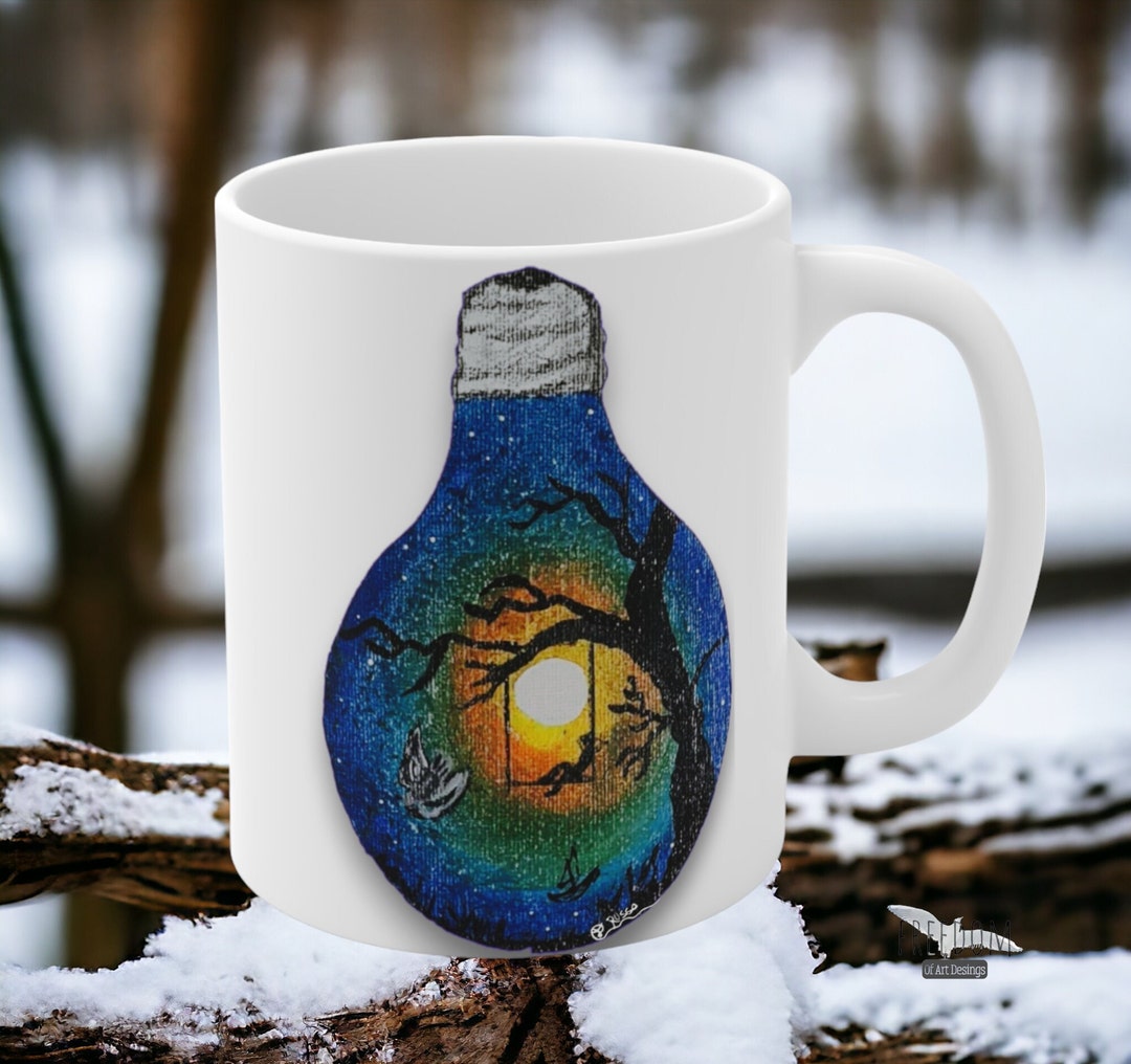 Serenity Unveiled: Federico's Sunset Reverie Coffee Mug, Ceramic Mug ...