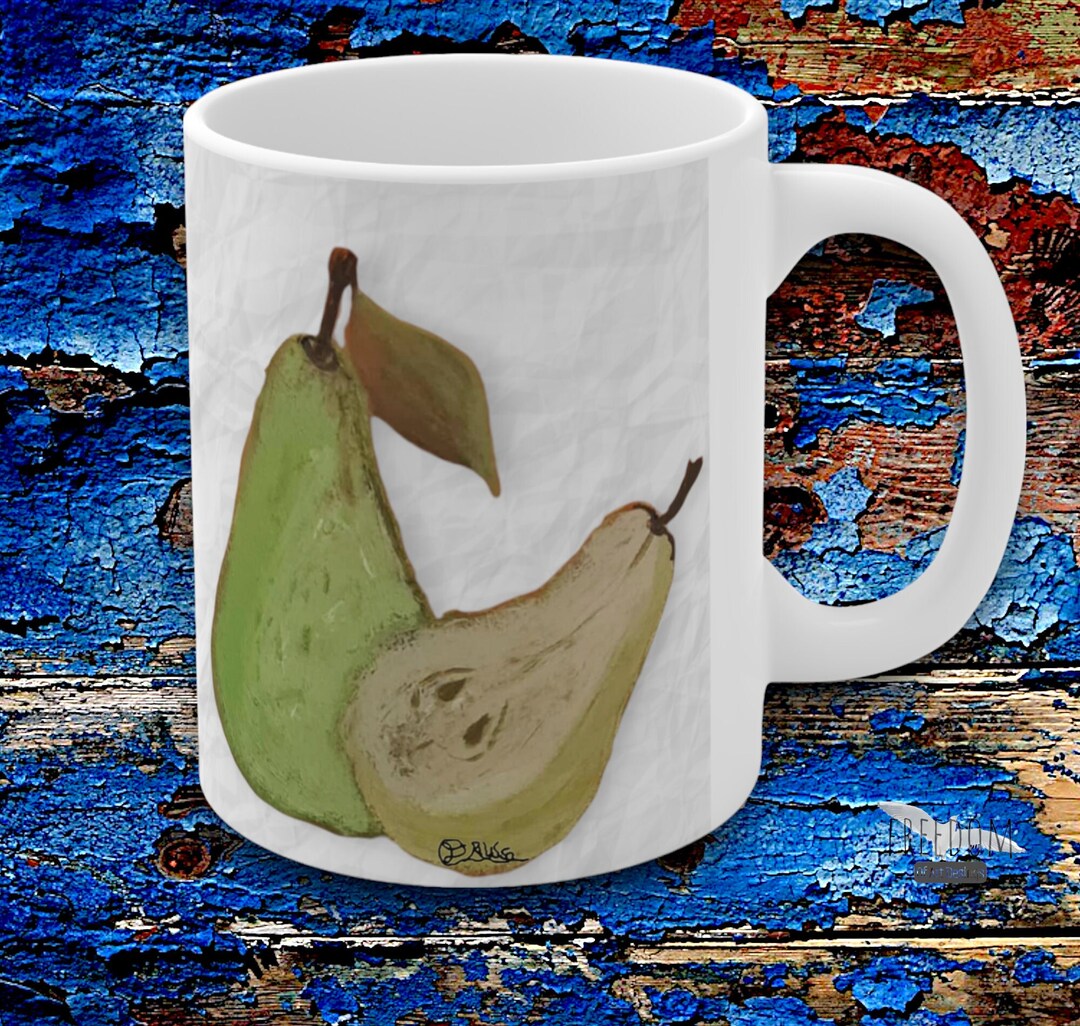 Artistic Pear Bliss Mug Set Handcrafted by Federico for a Fresh Start ...