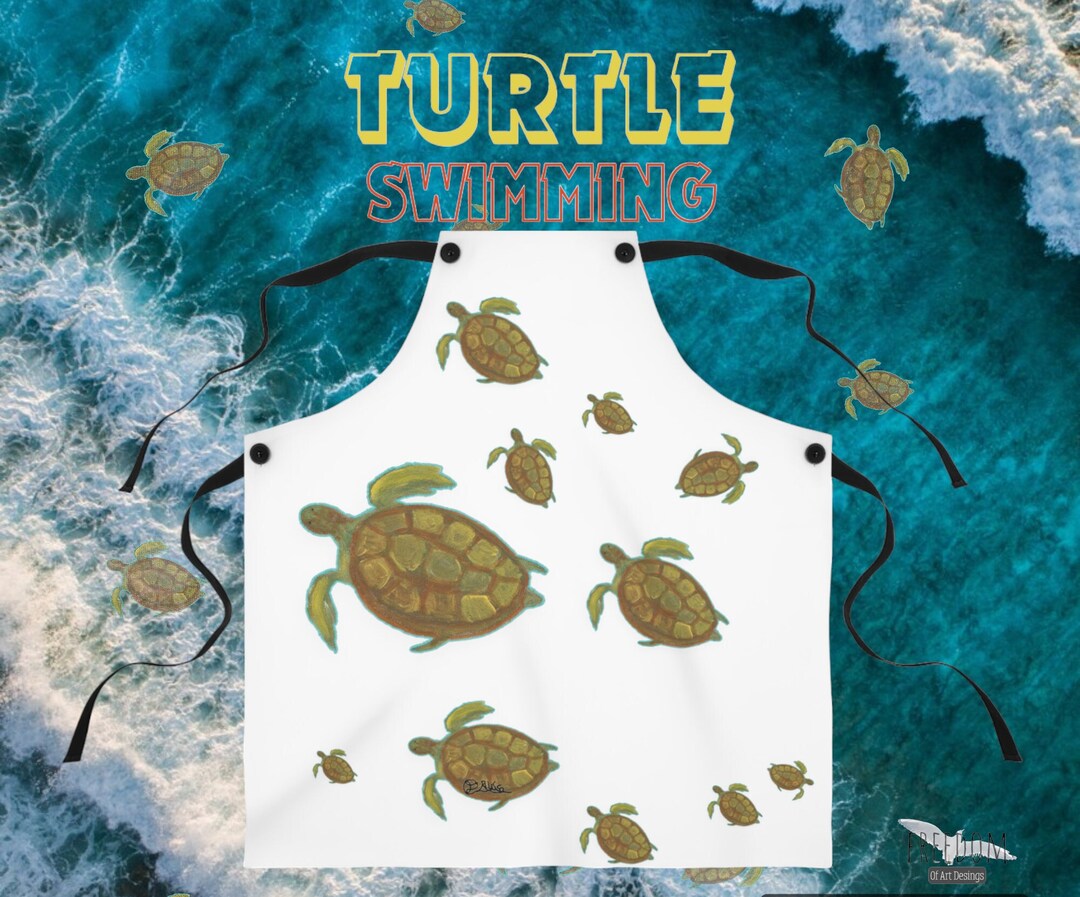 Freedom Whimsy: Artistic Turtle Apron by Federico, Apron (AOP) - Etsy