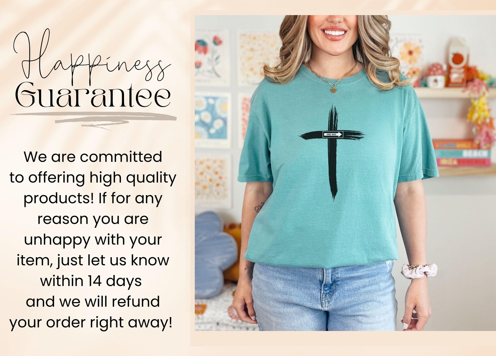 One Way Comfort Colors T-shirt, Jesus is the One Way Christian Faith ...